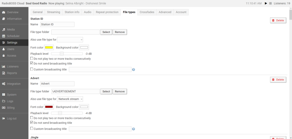 radioboss.fm | Using file types